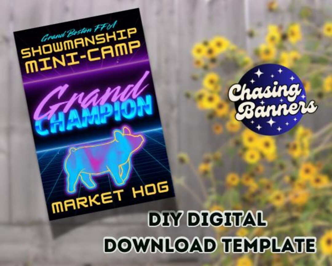 Stock Show Banner Canva Template Livestock Poster Award Sign Jackpot ...