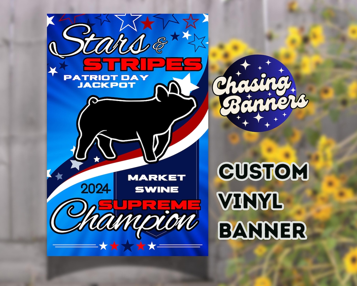 Custom Vinyl Design Stock Show Banner | Steer, Heifer, Goat, Lamb, Pig ...
