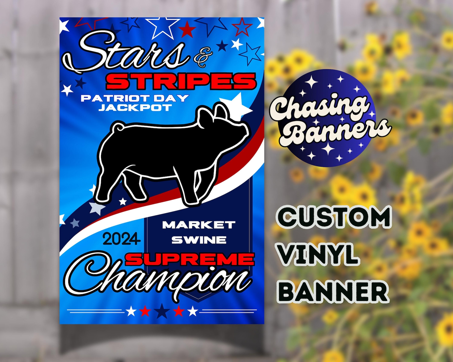 Custom Vinyl Design Stock Show Banner | Steer, Heifer, Goat, Lamb, Pig ...