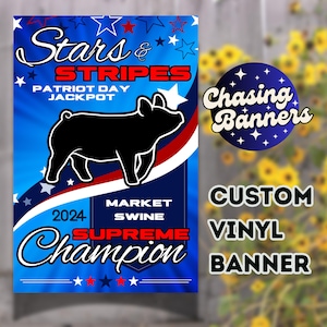 Custom Vinyl Design Stock Show Banner | Steer, Heifer, Goat, Lamb, Pig ...
