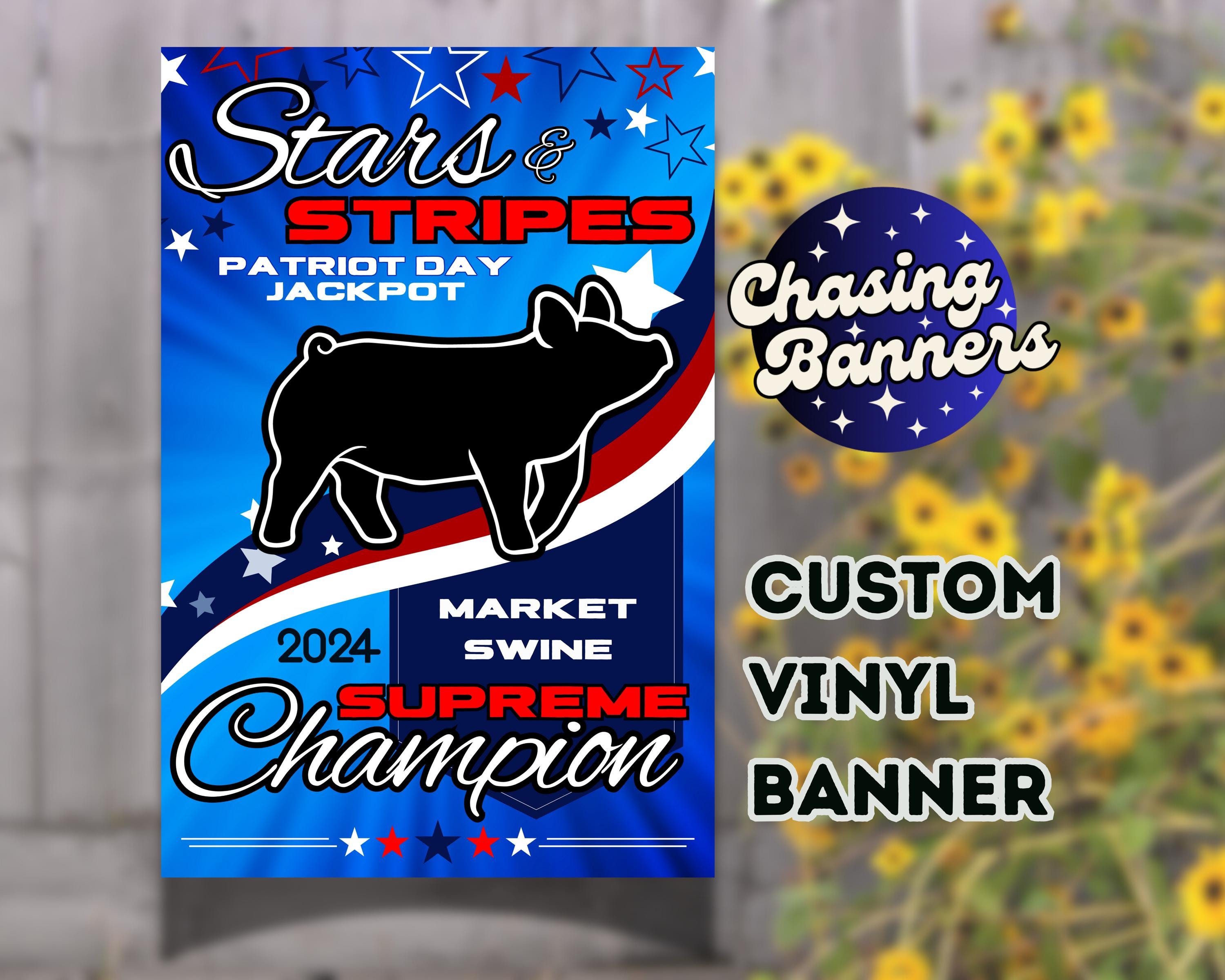 Custom Vinyl Design Stock Show Banner | Steer, Heifer, Goat, Lamb, Pig ...