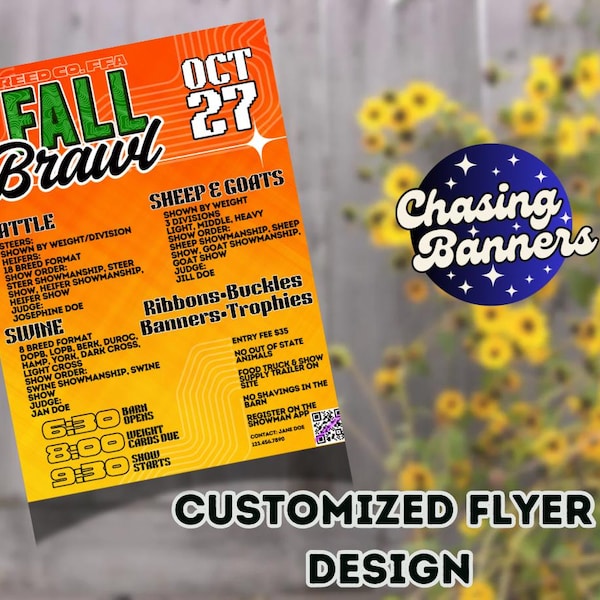 Customized Flyer Design Stock Show Livestock Sign Jackpot Fair Steer ...