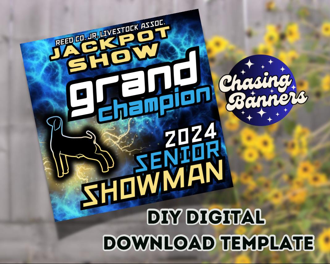 Stock Show Banner DIY Canva Template | Livestock Show Poster Award Sign ...