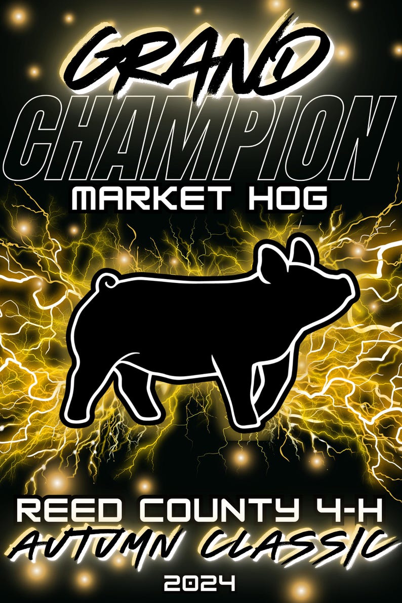 Custom Vinyl Design Stock Show Banner | Steer, Heifer, Goat, Lamb, Pig ...