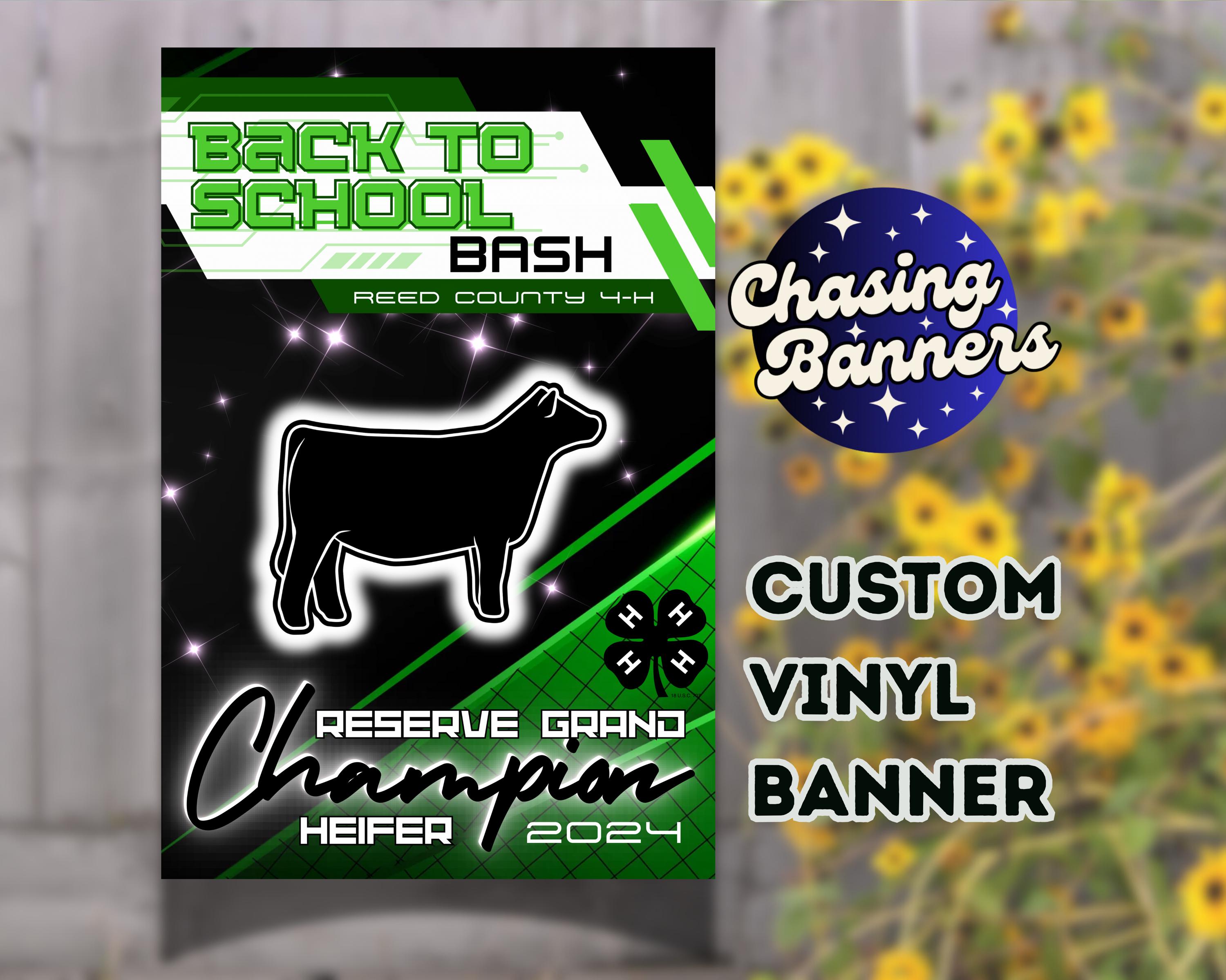 Custom Vinyl Design Stock Show Banner | Stall Sign Steer, Heifer, Goat ...