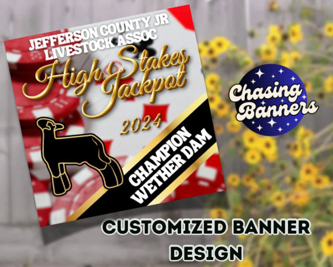 Customized Design Stock Show Square Banner Steer, Heifer, Goat, Lamb ...