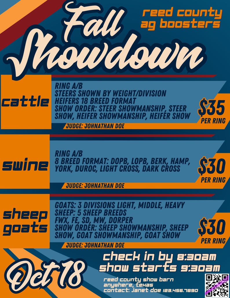 Customized Flyer Design Stock Show | Livestock Sign Jackpot Fair Steer ...