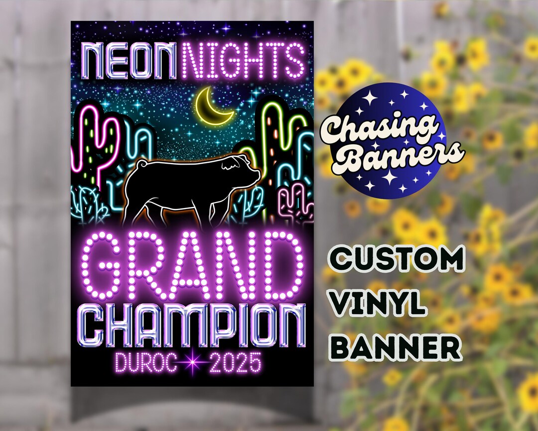 Custom Vinyl Design Stock Show Banner | Steer, Heifer, Goat, Lamb, Pig ...