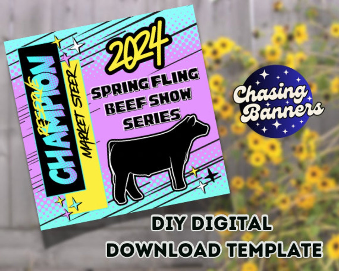 Stock Show Banner Canva Template Steer, Heifer, Goat, Lamb, Pig, Sheep ...