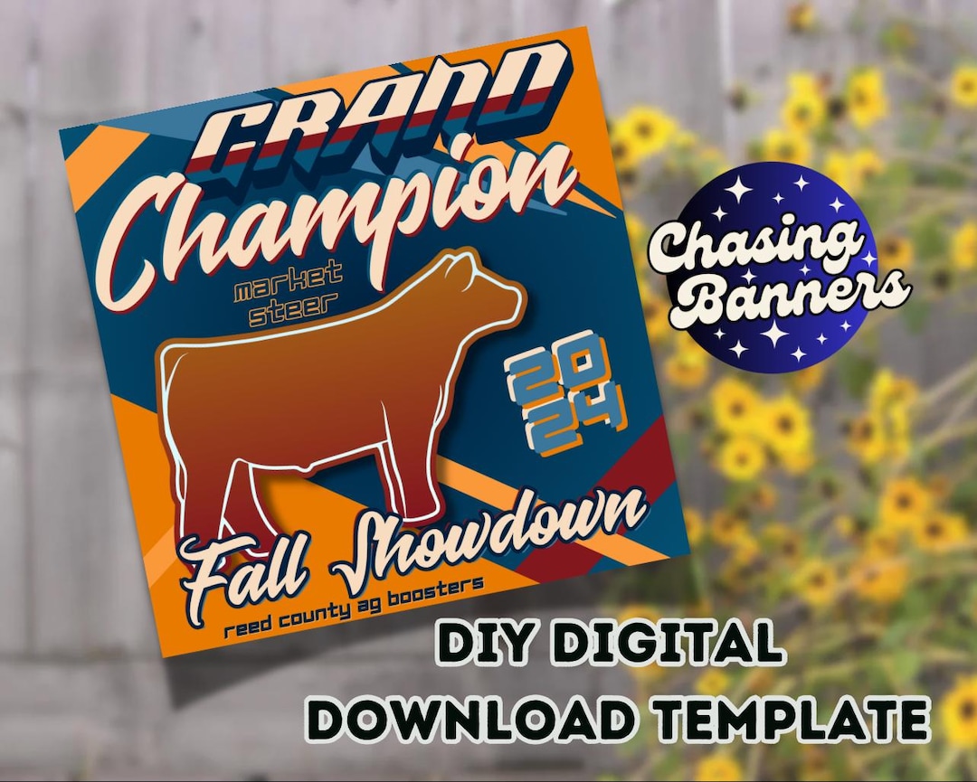 Stock Show Banner Canva Template Livestock Show Poster Award Sign ...