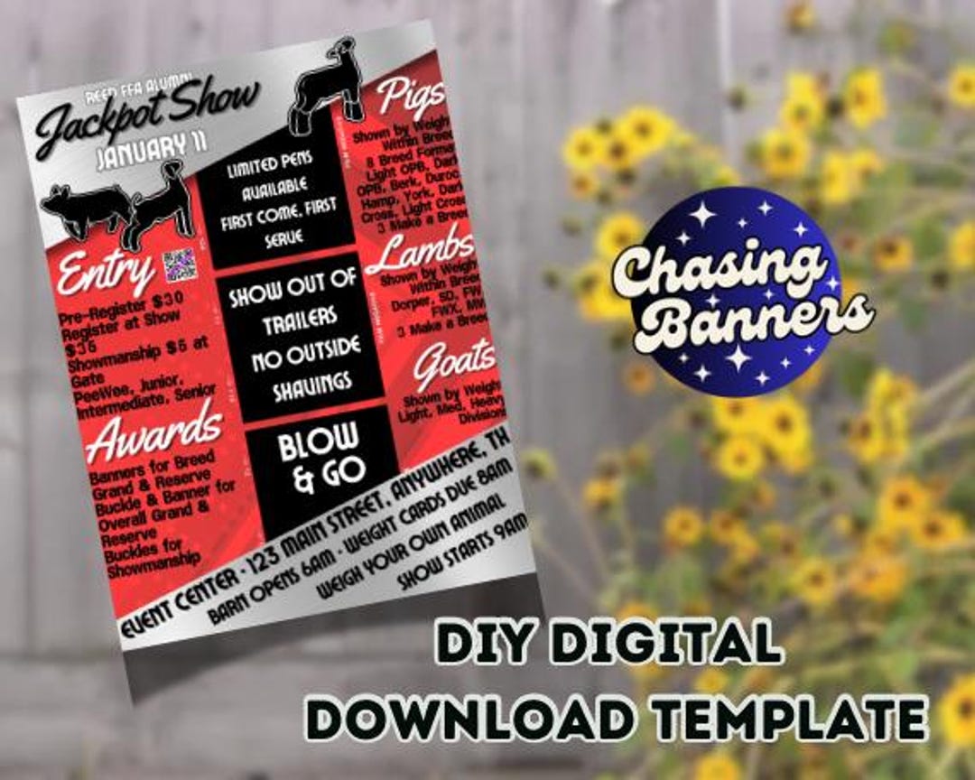 DIY Flyer Template Stock Show Design Livestock Sign Jackpot Fair Steer ...