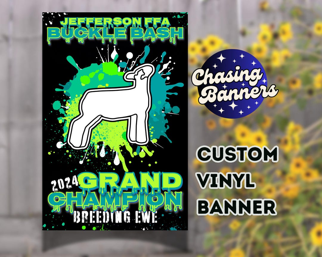 Livestock Show Vinyl Custom Banner Stock Show Award Stall Sign Prize ...