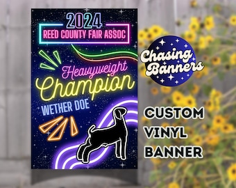 Custom Vinyl Design Stock Show Banner | Steer, Heifer, Goat, Lamb, Pig ...