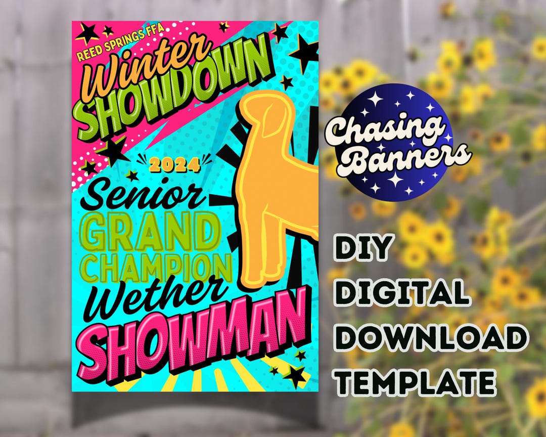 Stock Show Banner Canva Template Steer, Heifer, Goat, Lamb, Pig, Sheep ...
