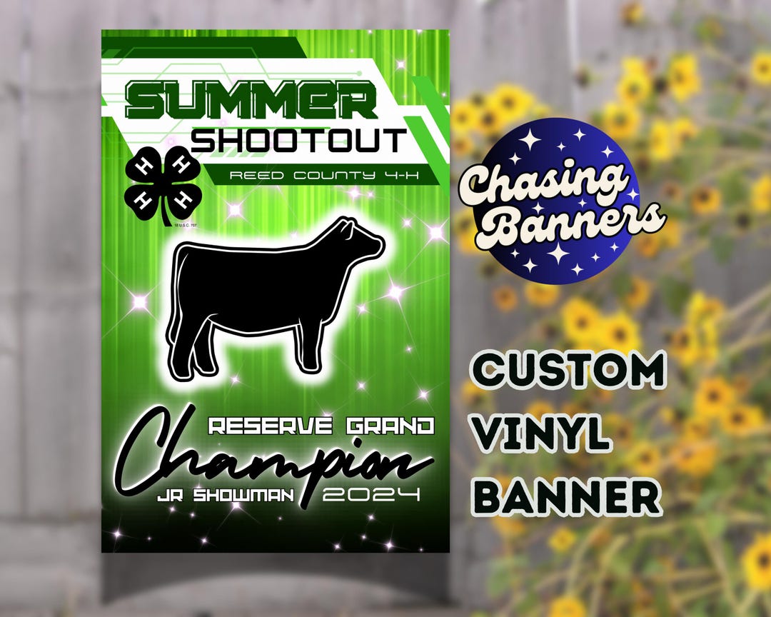 Custom Vinyl Design Stock Show Banner | Steer, Heifer, Goat, Lamb, Pig ...