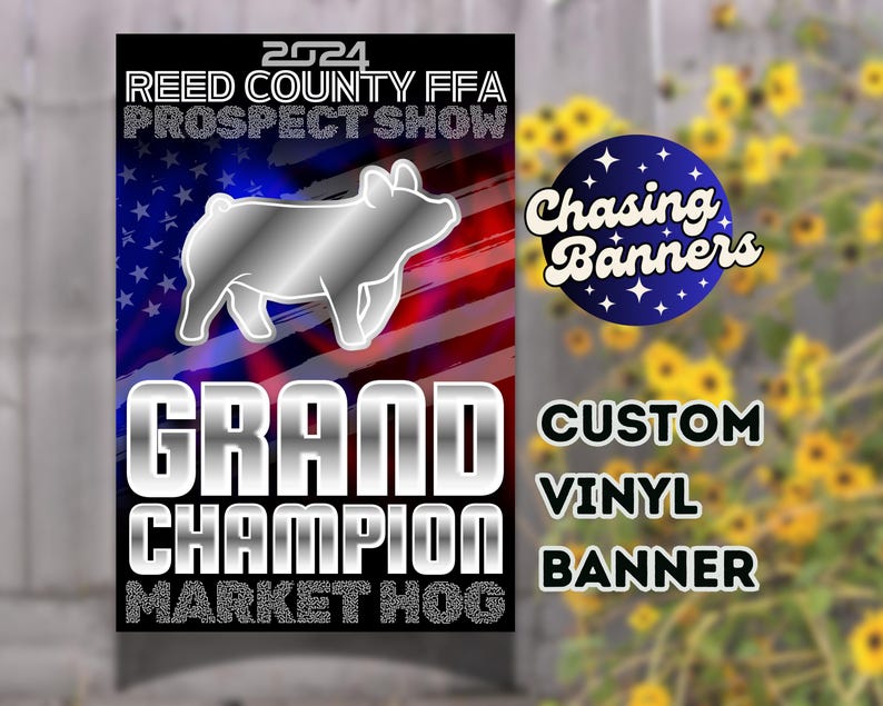 Custom Vinyl Design Stock Show Banner Steer, Heifer, Goat, Lamb, Pig ...