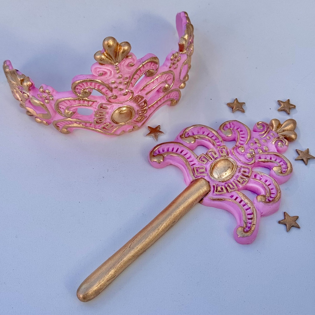 Tiara and Wand Fondant Cake Topper Set - Etsy