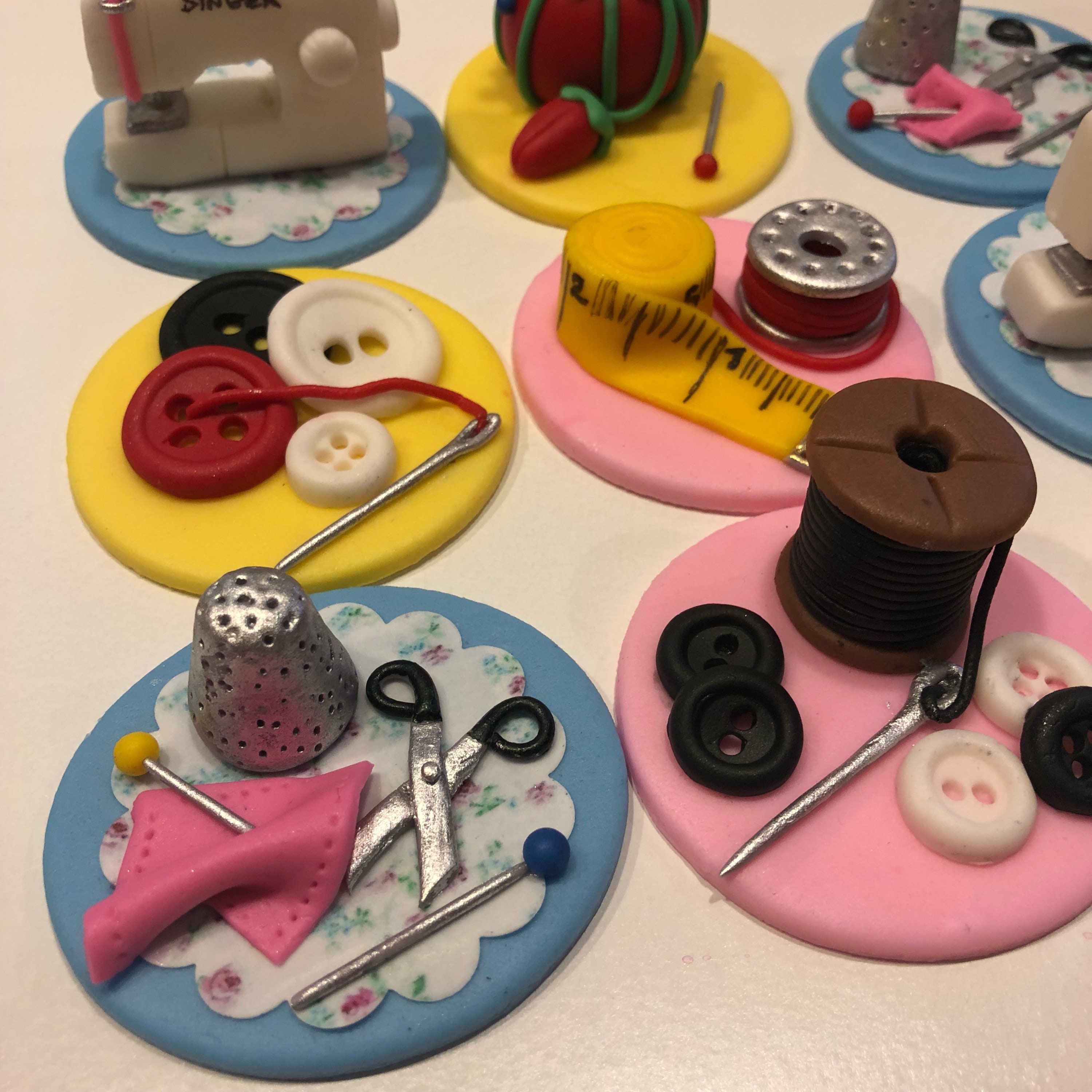 Sewing Cupcake Toppers-set of 12 - Etsy