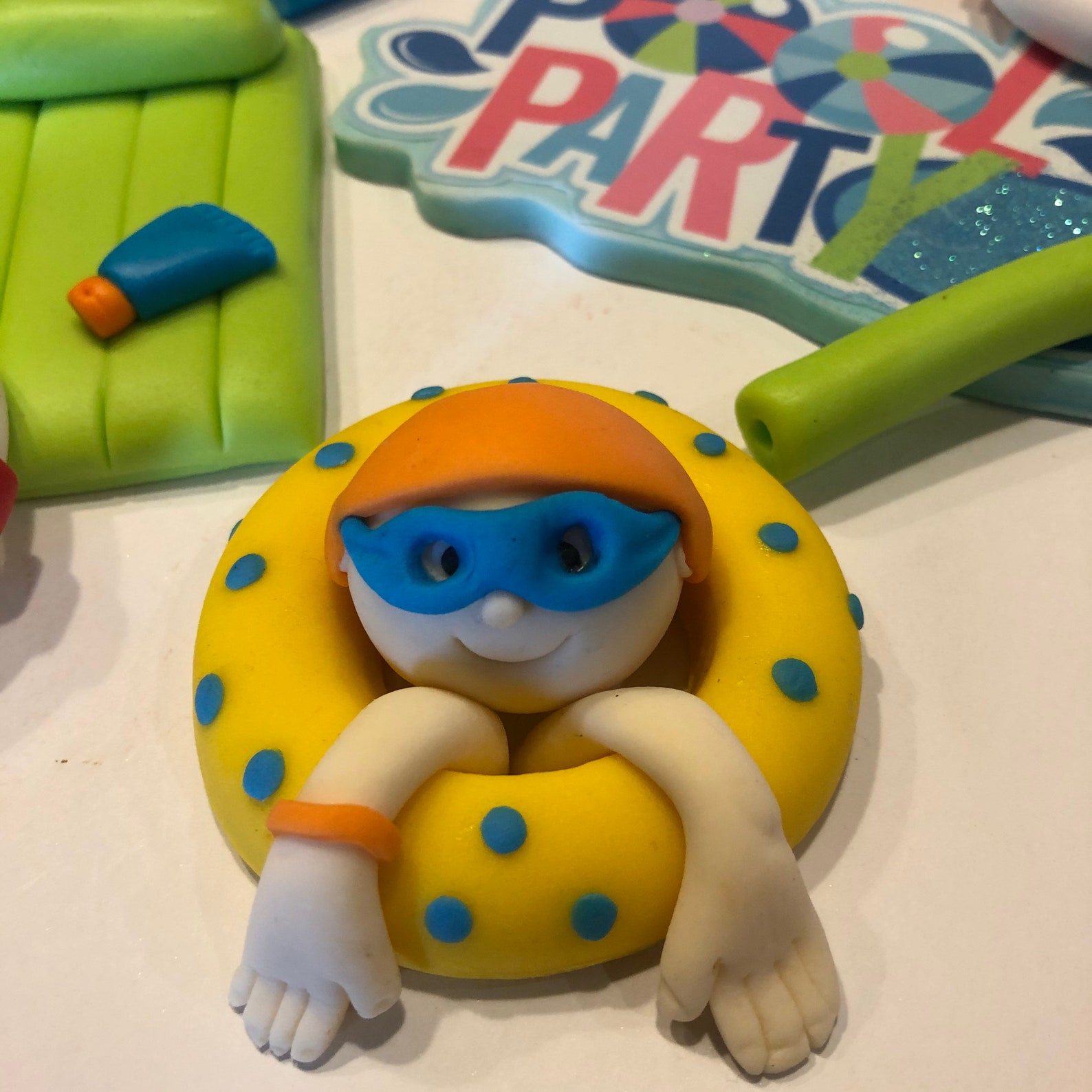 Pool Party Cake Topper Set - Etsy