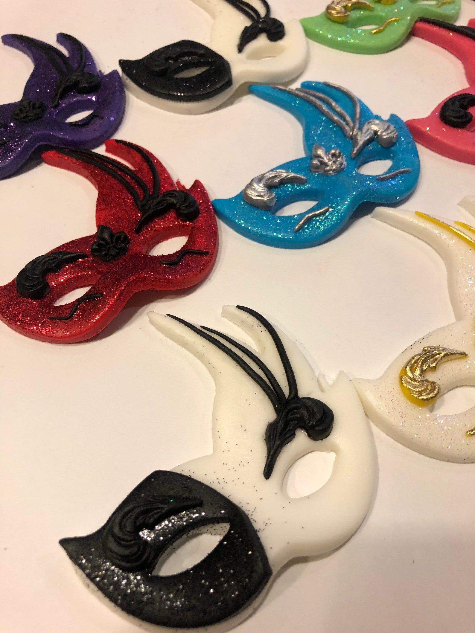 Masquerade Masks Cupcake Toppers set of 12 Assorted Colors - Etsy