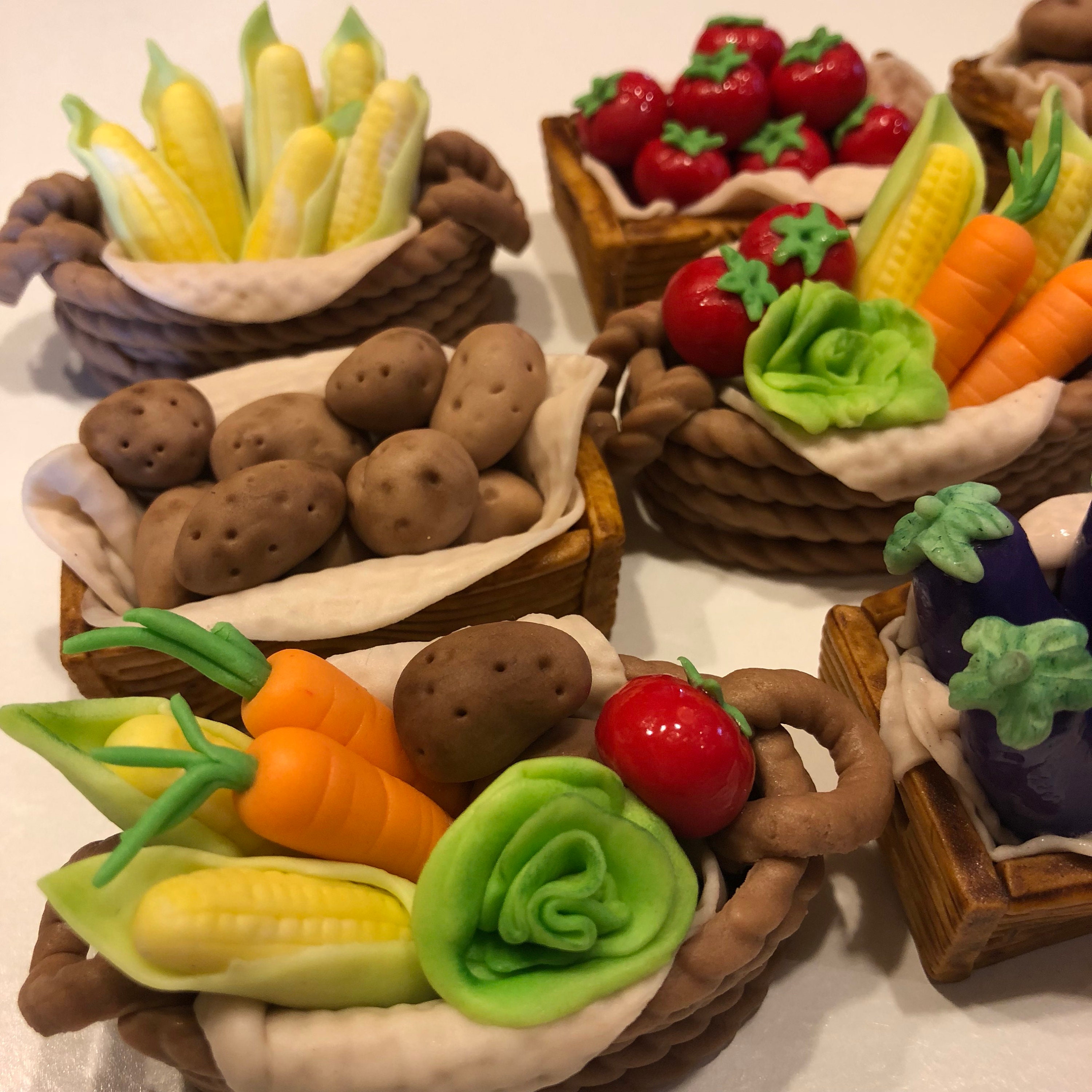 Vegetables in Baskets and Crates Toppers-set of 12 - Etsy