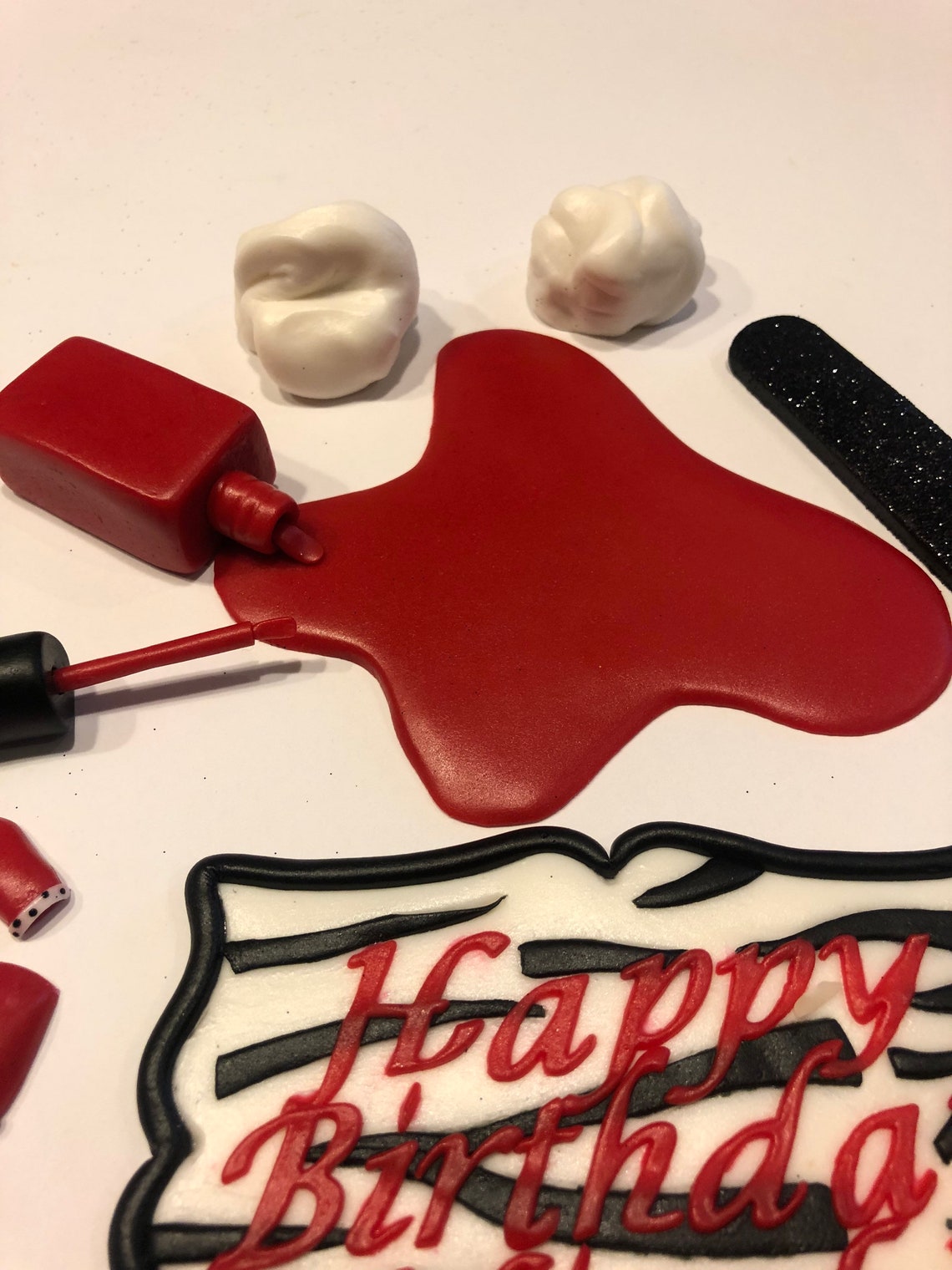 Nail Polish Splatter Cake Topper Set red | Etsy