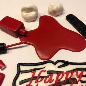 Nail Polish Splatter Cake Topper Set (red) - Etsy
