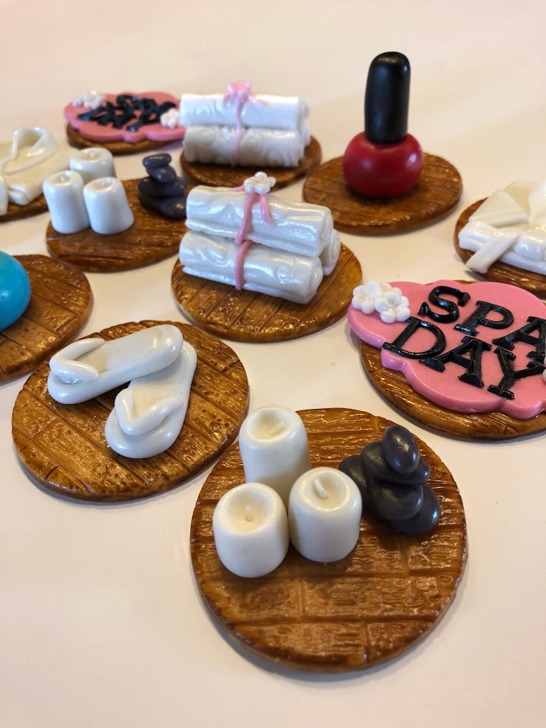 Spa Day Cupcake Toppers - Etsy