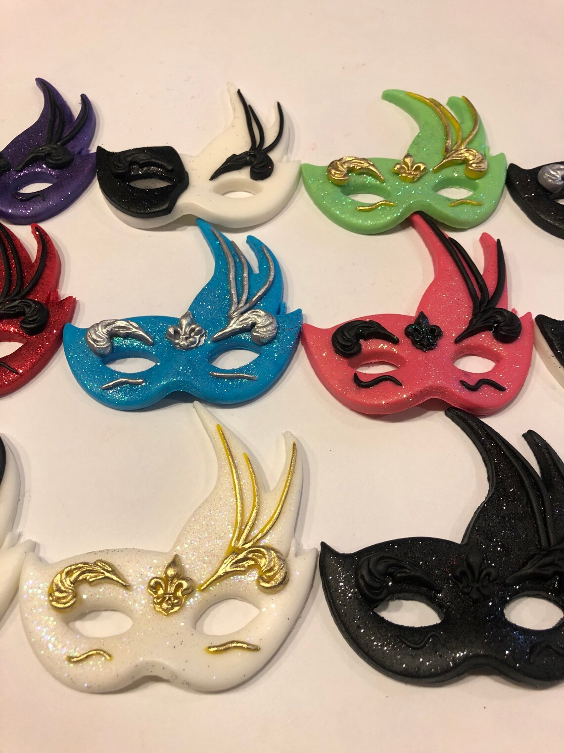 Masquerade Masks Cupcake Toppers set of 12 Assorted Colors - Etsy