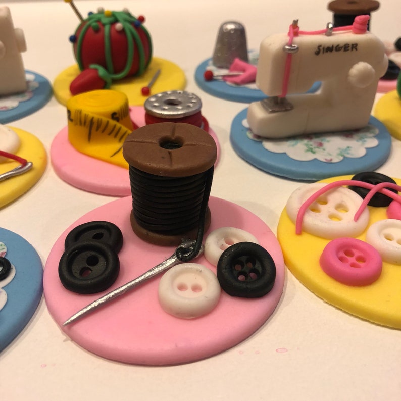 Sewing Cupcake Toppers-set of 12 - Etsy