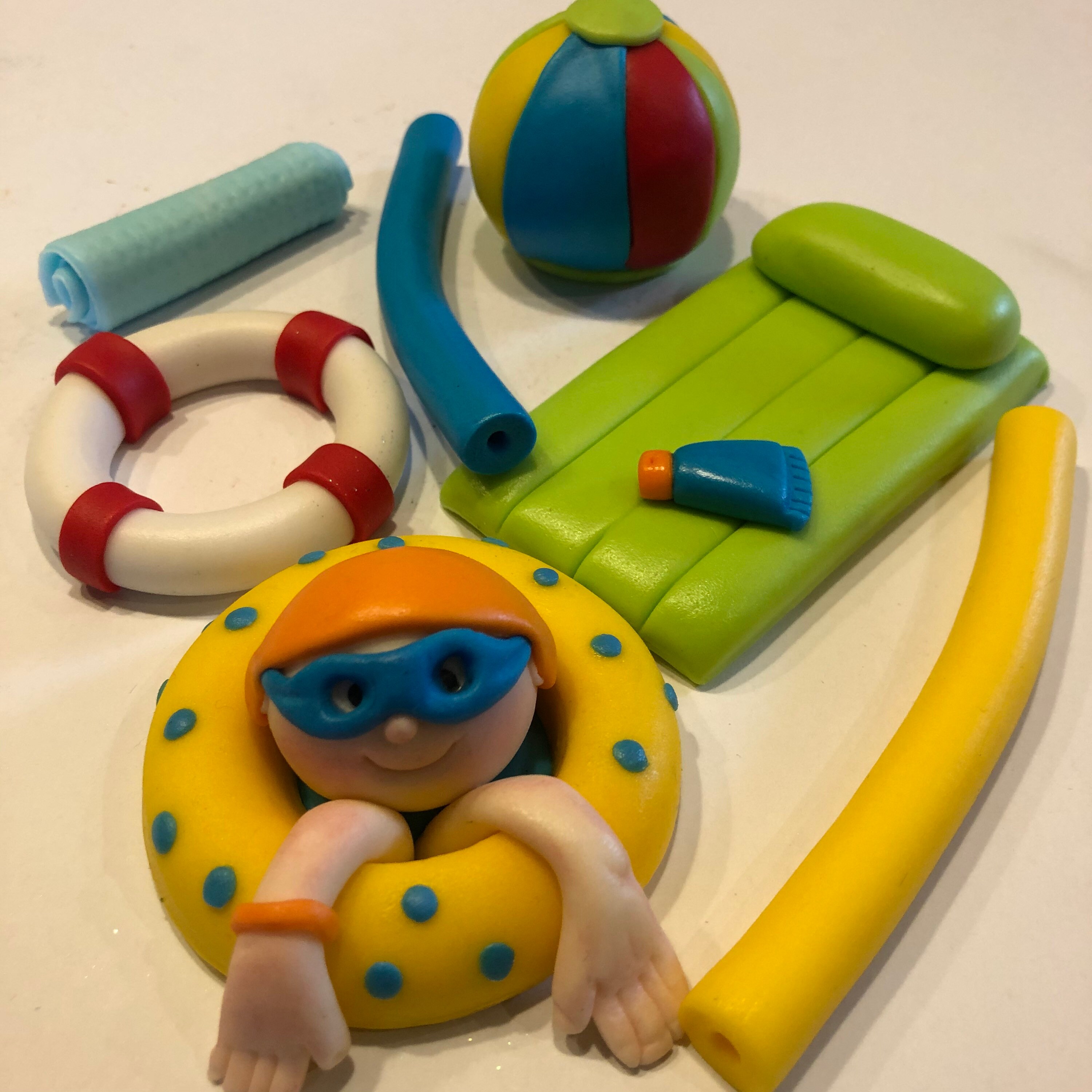 Pool Party Cake Topper Set - Etsy