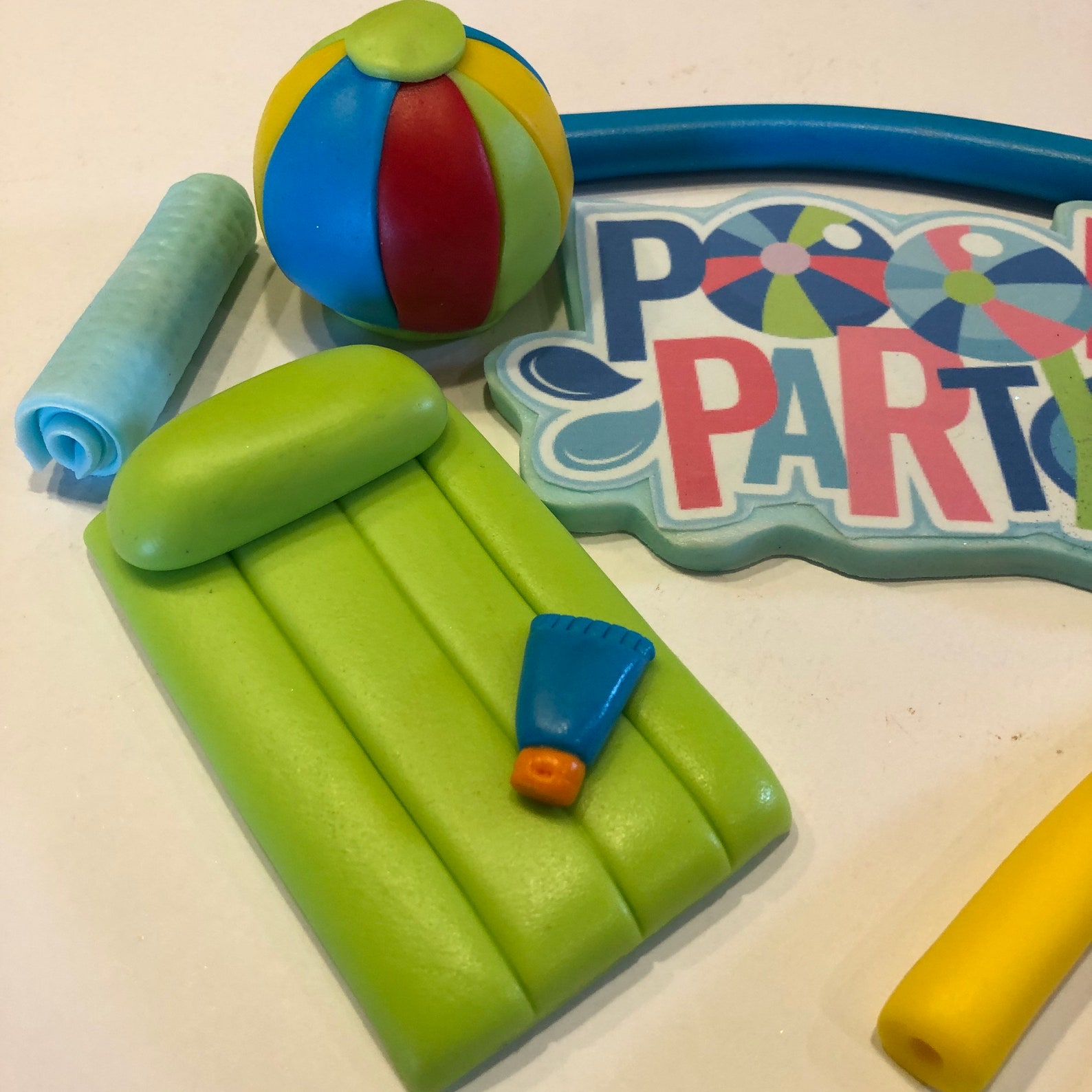 Pool Party Cake Topper Set - Etsy