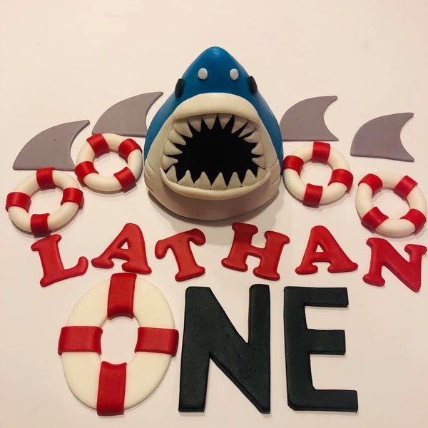 Shark Fondant Cake Topper - Etsy