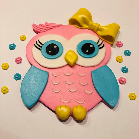 Owl Baby Shower Girl Cake Topper Zoe Owl Cake — Burnt Butter Cakes