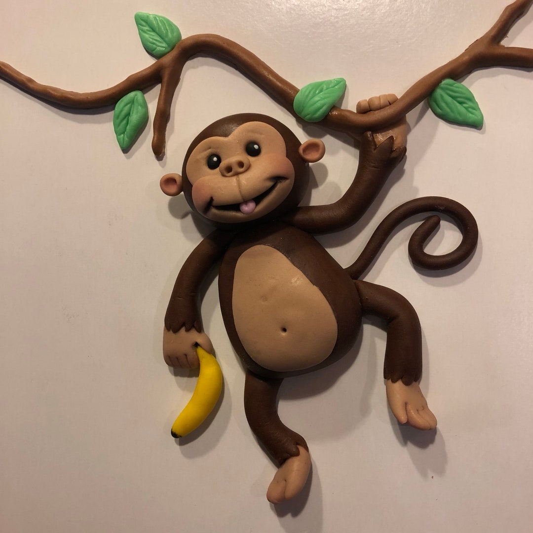 Monkey Hanging From Vine Cake Topper - Etsy