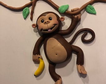 Monkey Cake Topper, Jungle Birthday Cake Topper - Etsy