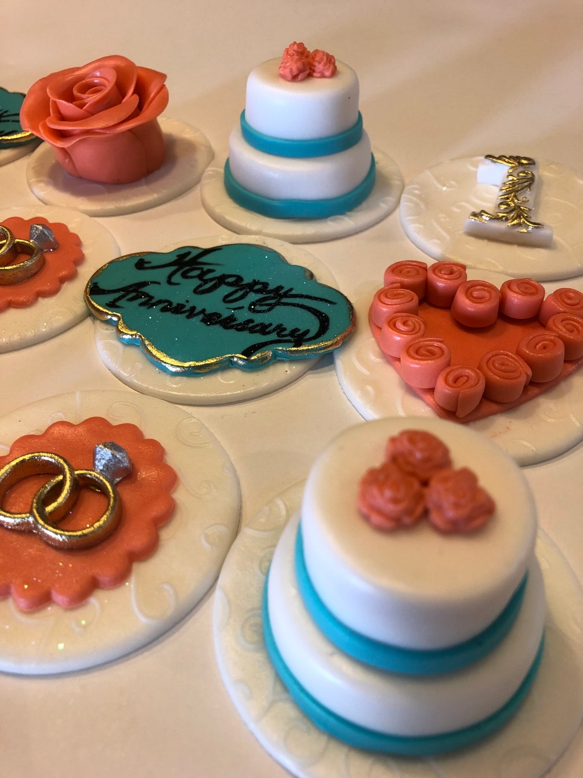 Anniversary Cupcake Toppers | Etsy