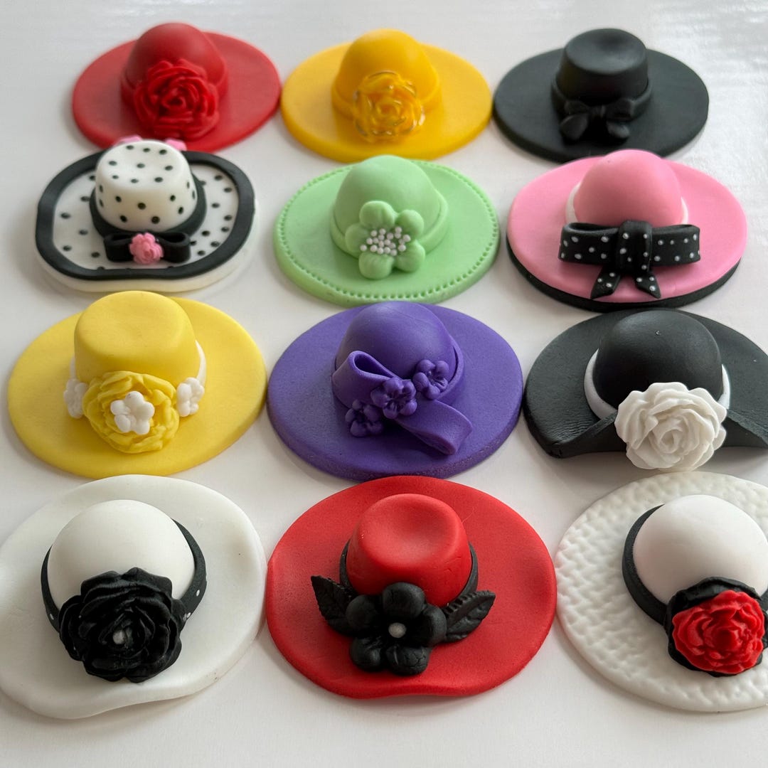 Fancy Hat Cupcake Toppers - Etsy