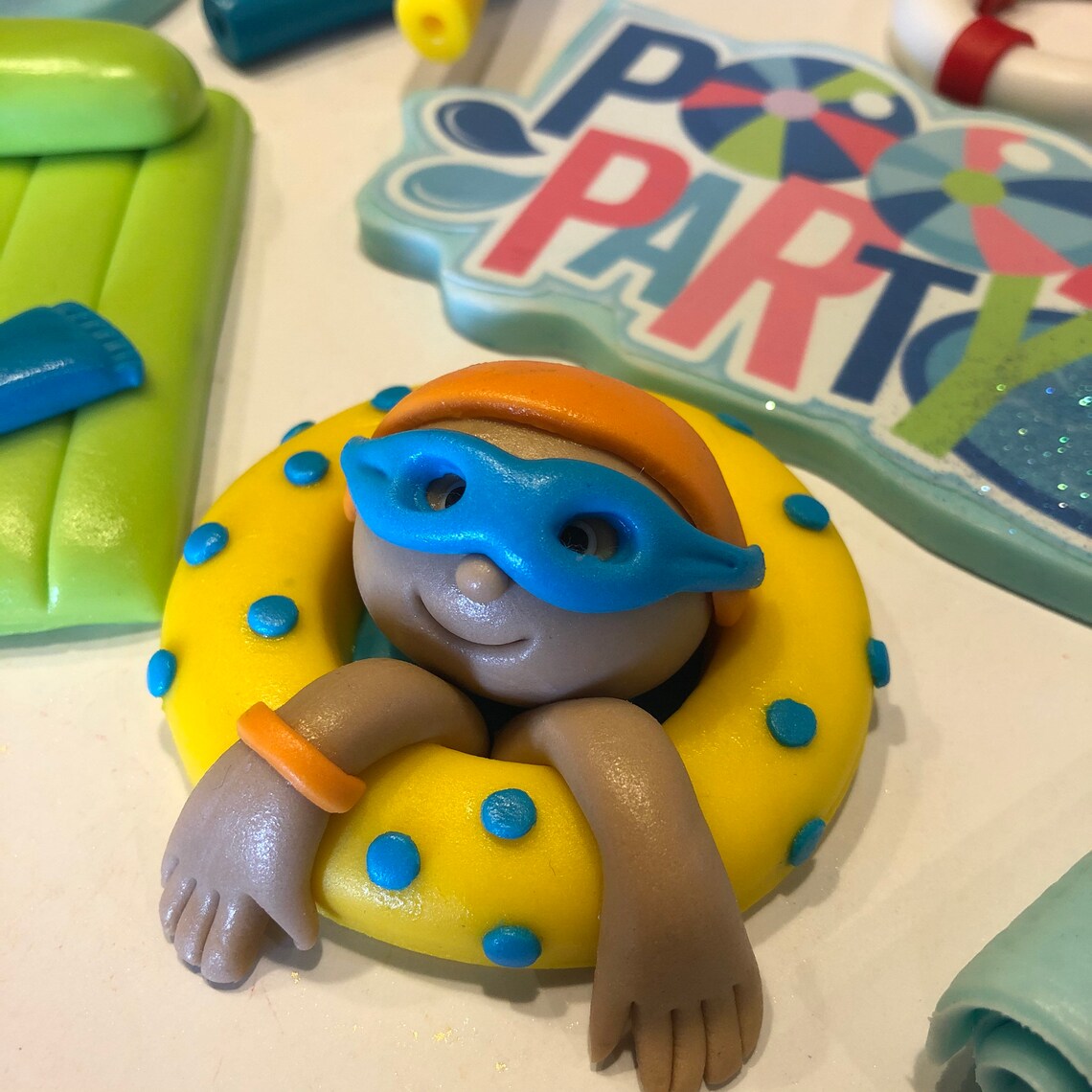Pool Party Cake Topper Set - Etsy