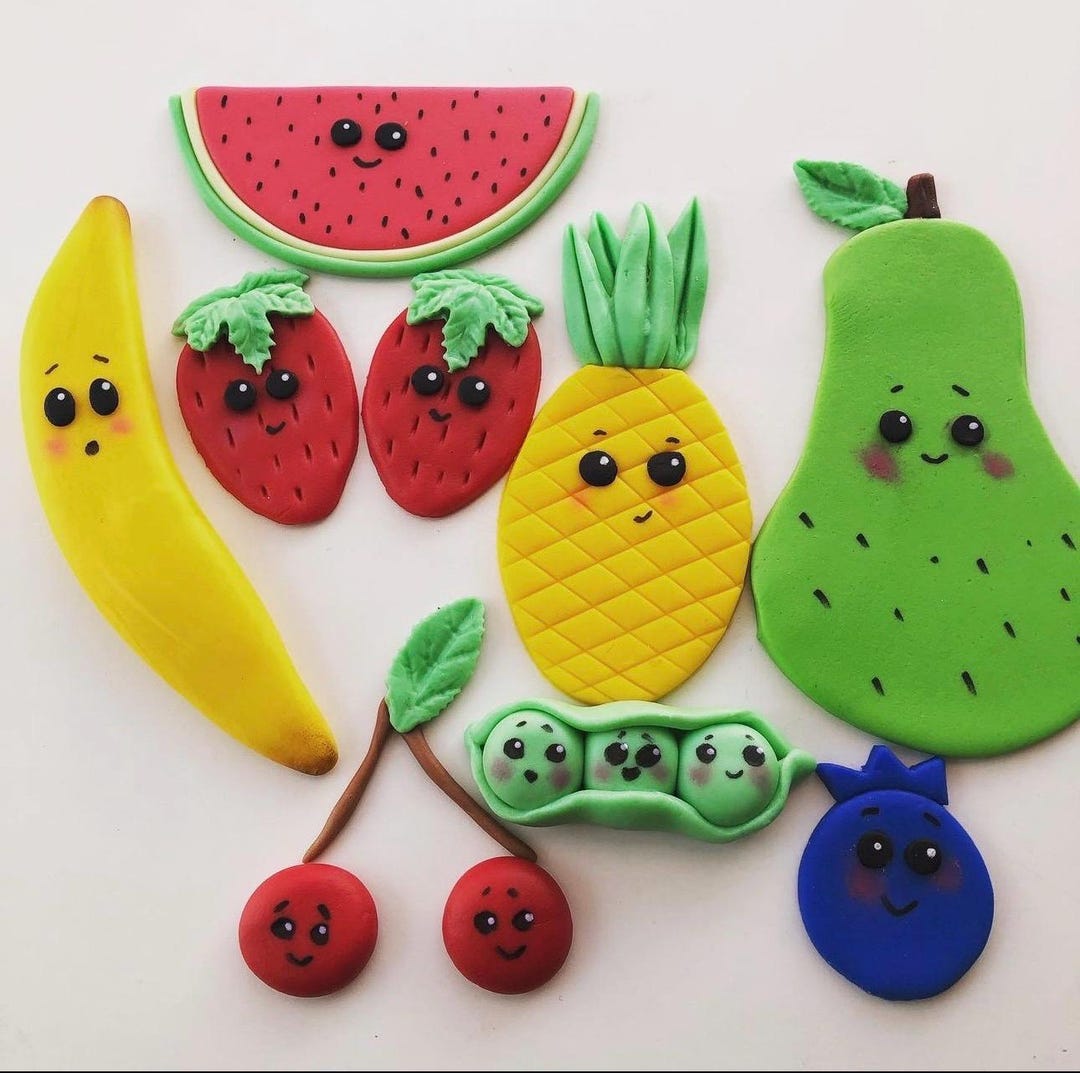 Fruit and Vegetables Fondant Toppers - Etsy