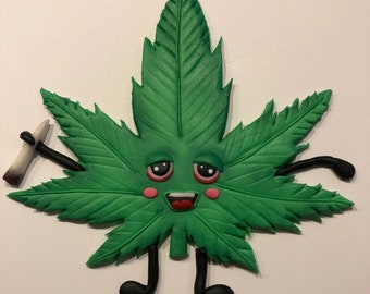 Cannabis Happy Birthday Cake Topper Weed Leaf Marijuana Cake Topper ...