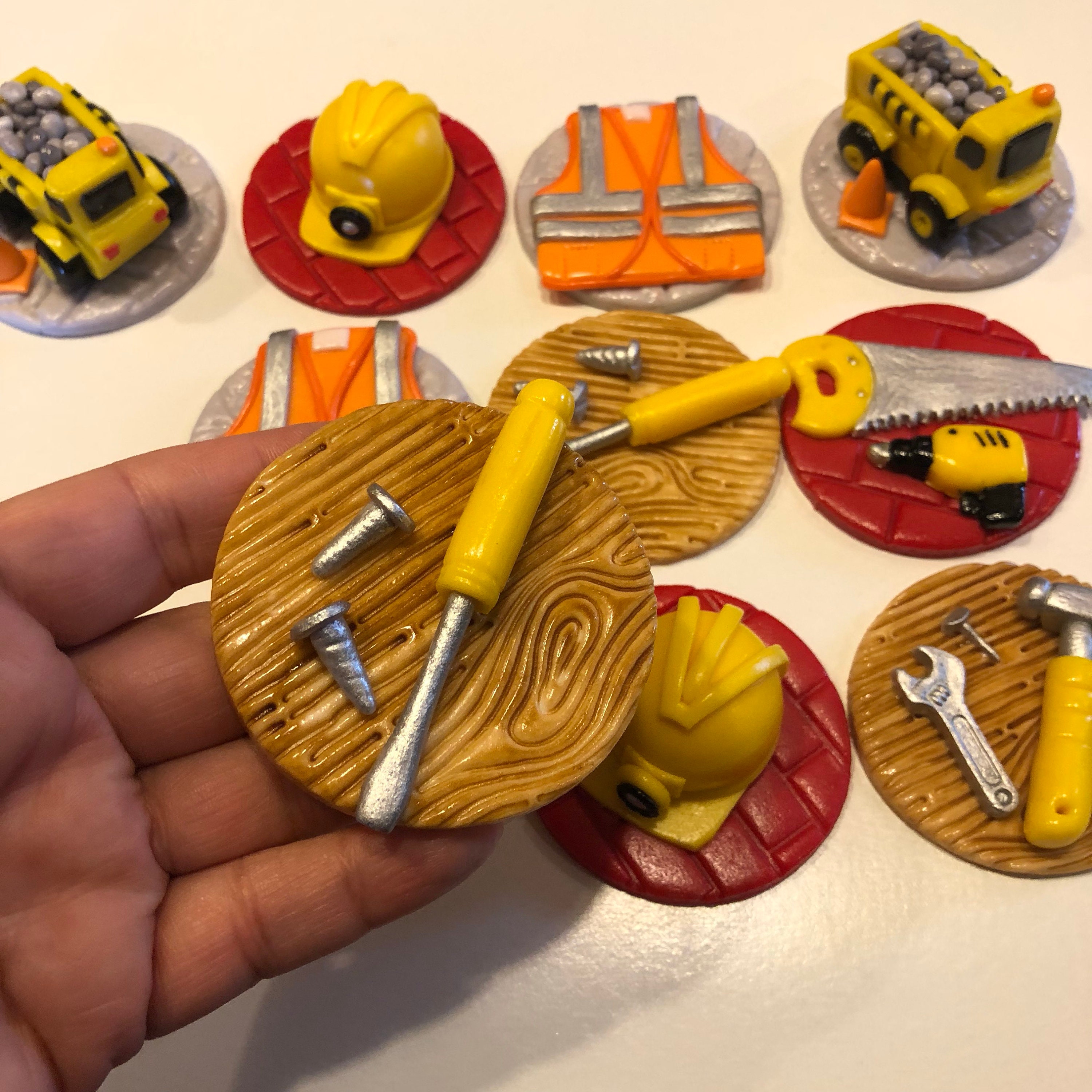 Construction Worker Themed Cupcake Toppers - Etsy