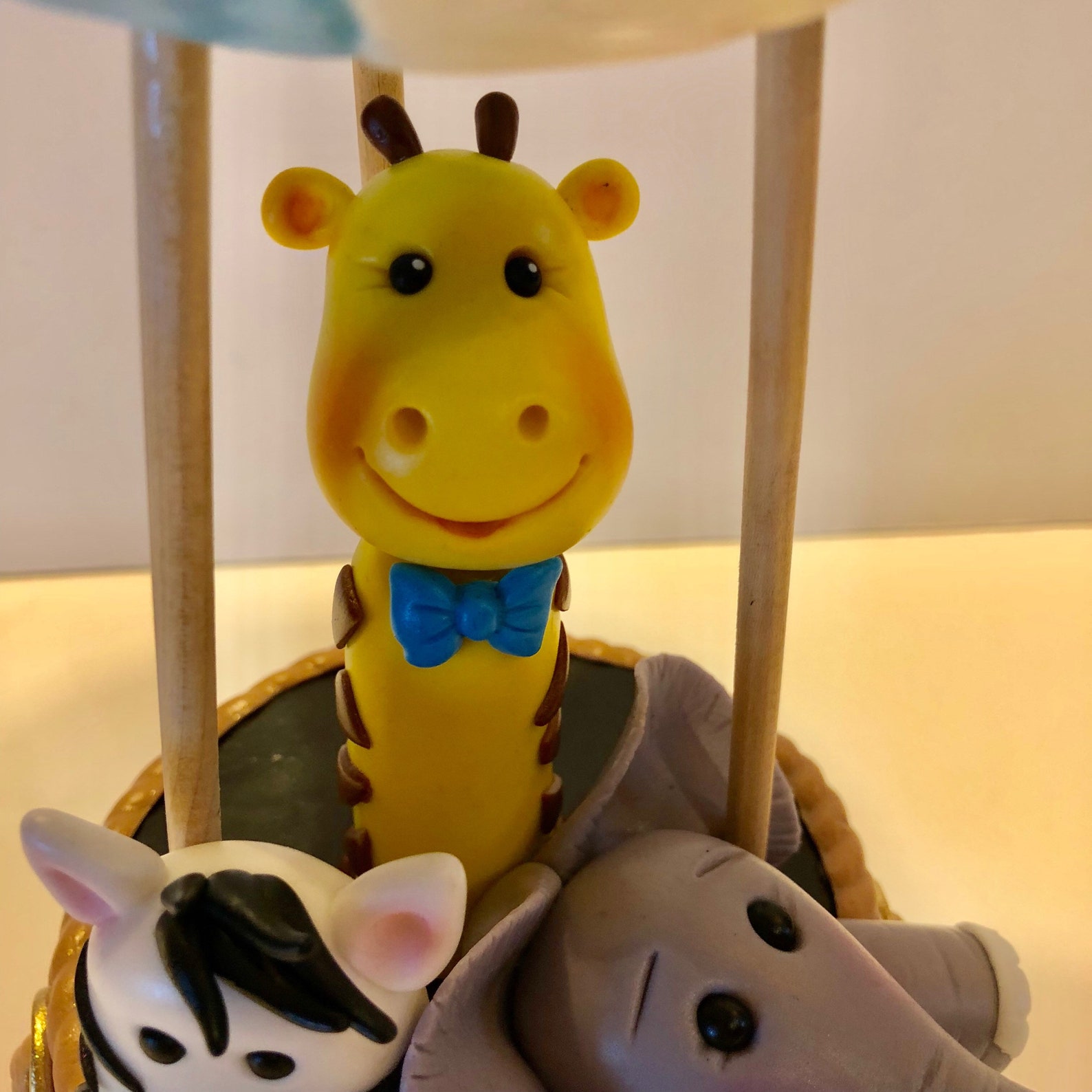 Safari Animals Hot Air Ballon Cake Topper | Etsy