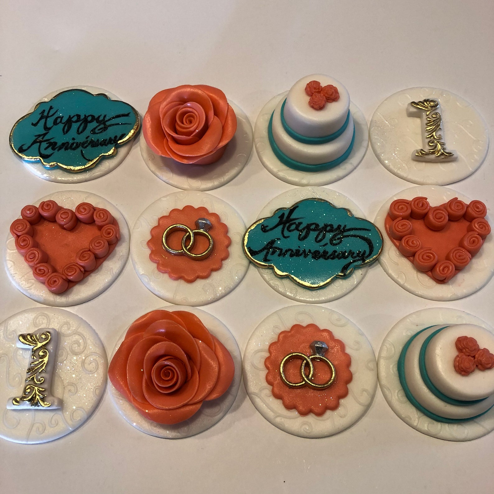 Anniversary Cupcake Toppers | Etsy