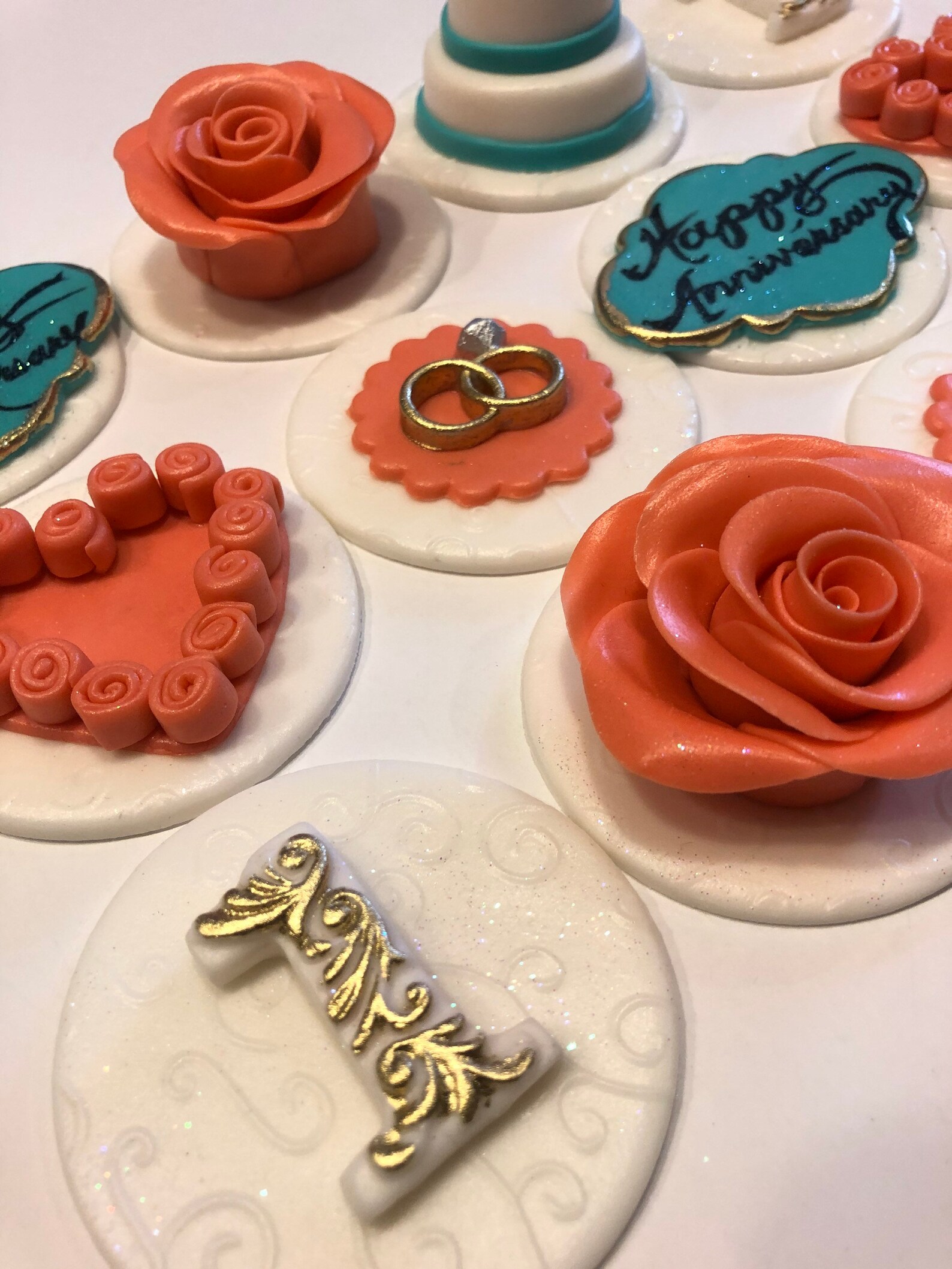 Anniversary Cupcake Toppers | Etsy