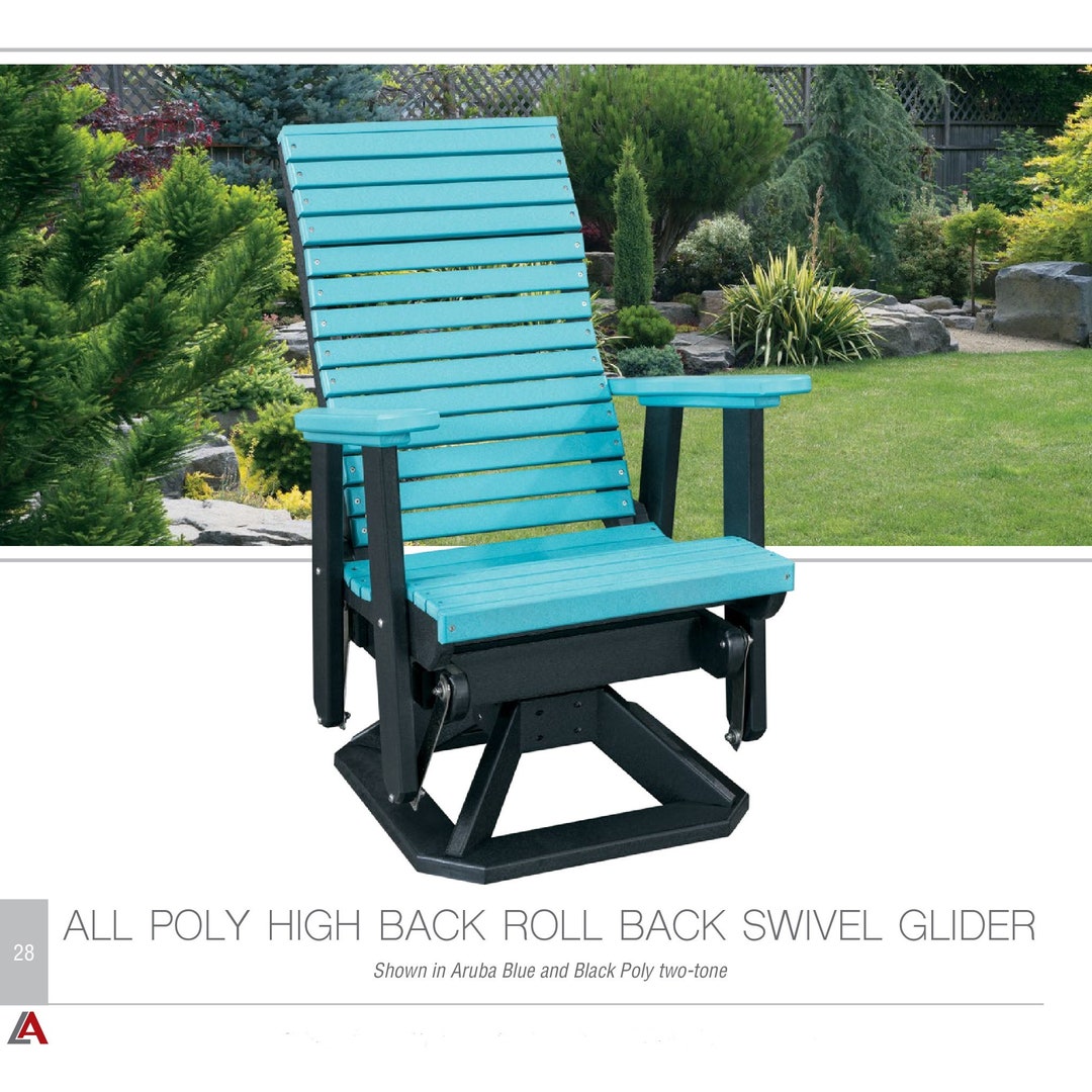 High Back Roll Back Swivel Glider - Etsy