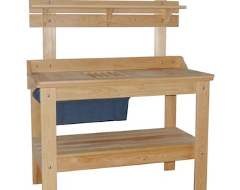 Potting Bench With Water Spigot, Cedar Potting Table, Outdoor Garden ...