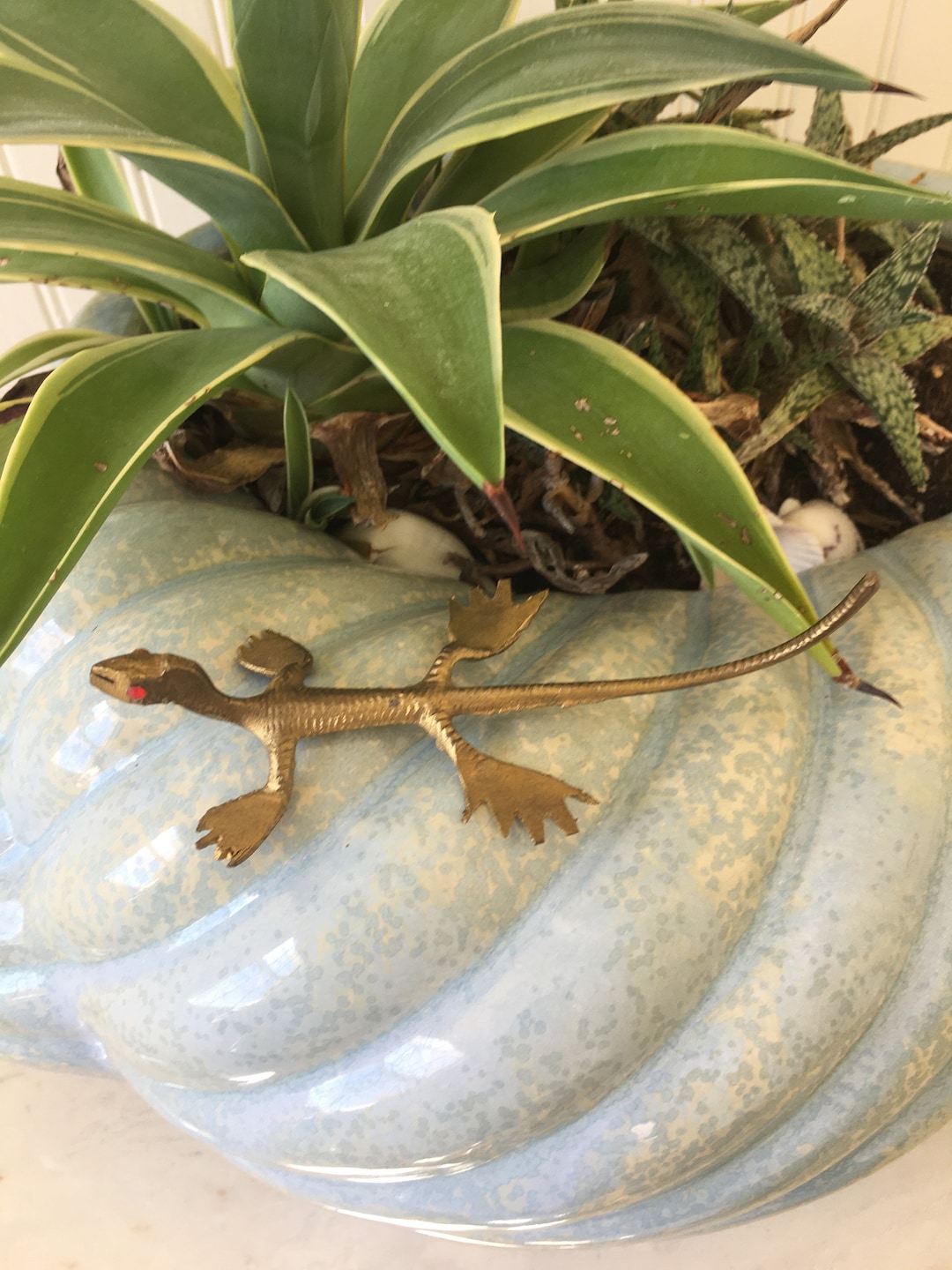 Vintage Miniature Brass 5 Lizard W/ Red Jewel Eyes, Brass Gecko, Skink ...
