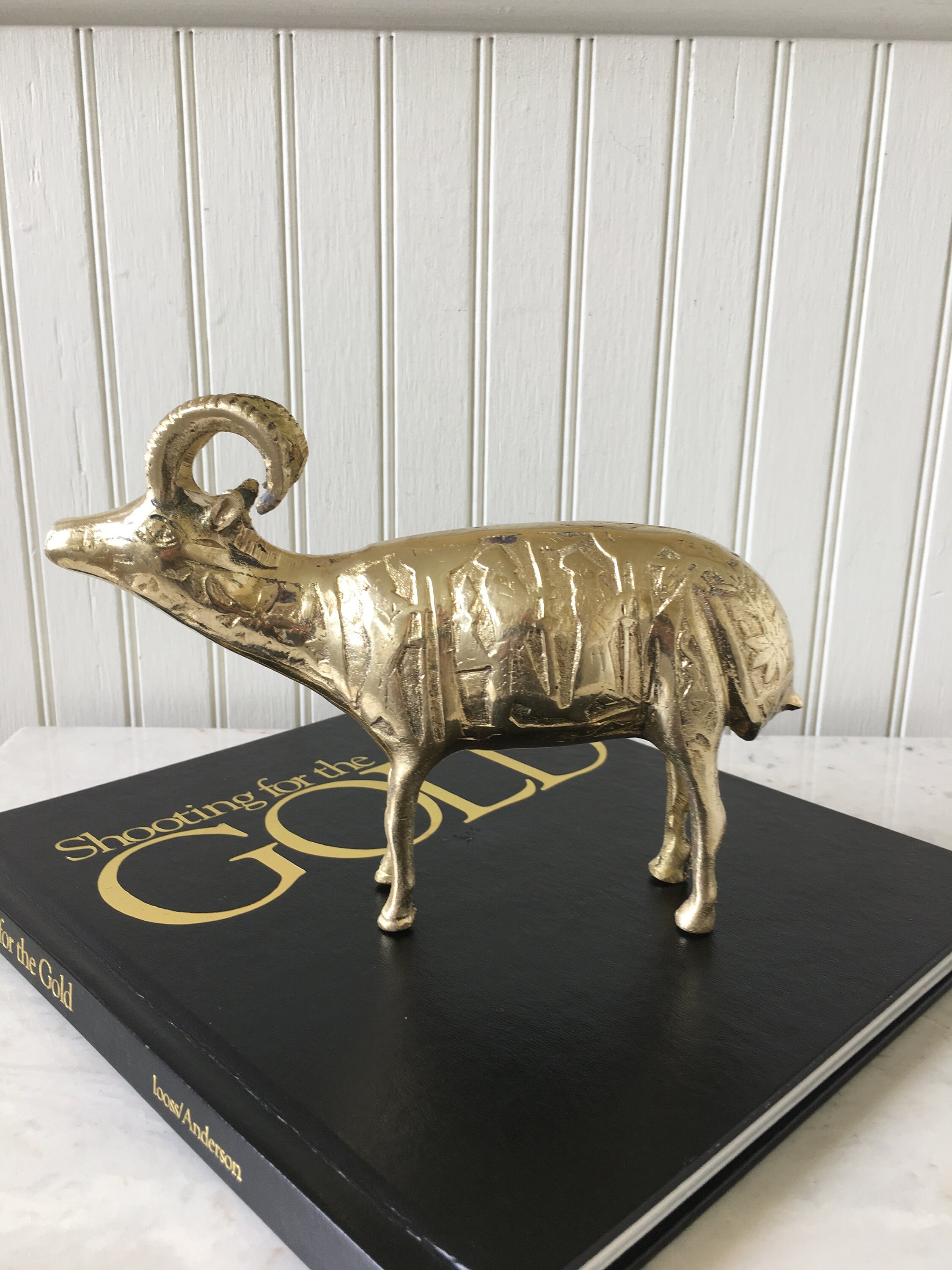 Vintage Brass 8 Ram Brass Wild Sheep With - Etsy