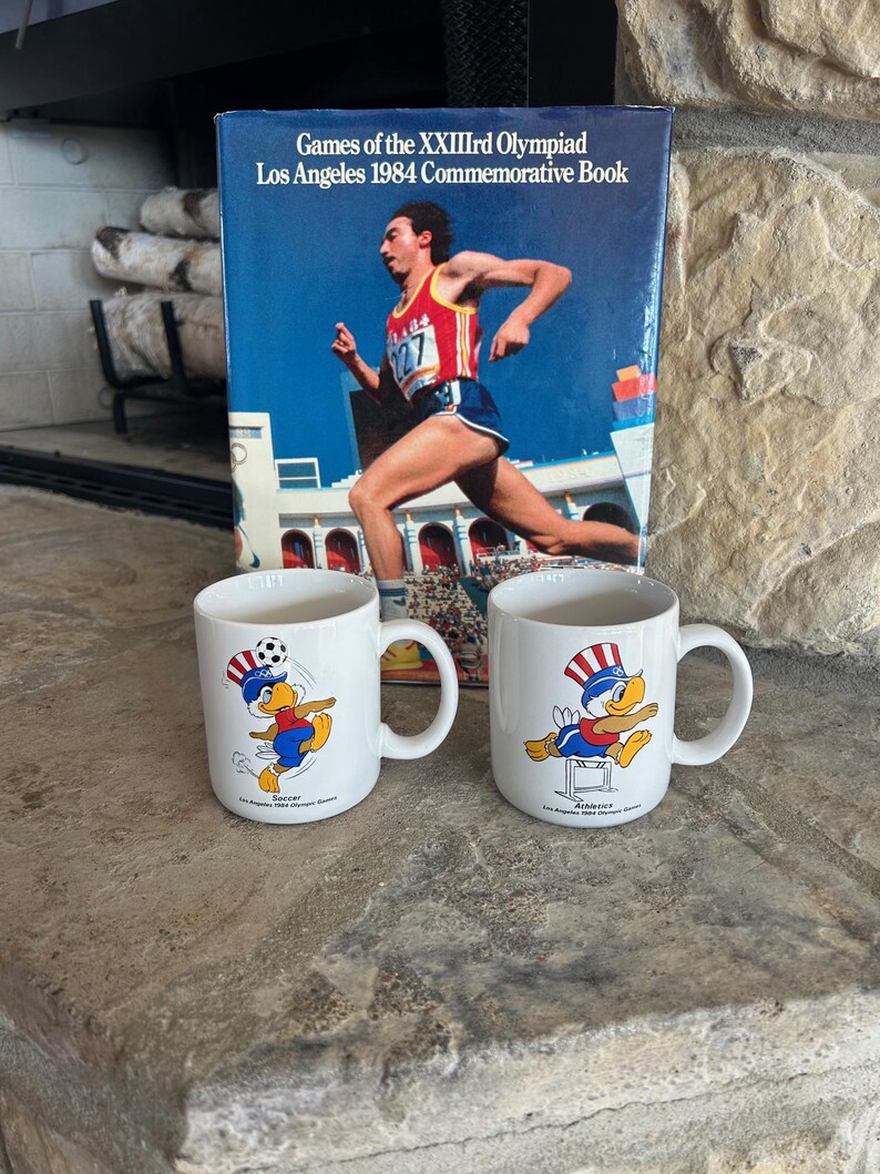 Vintage 1984 Olympic Games Mugs, Set of 2, Sports Memorabilia, 1984 ...